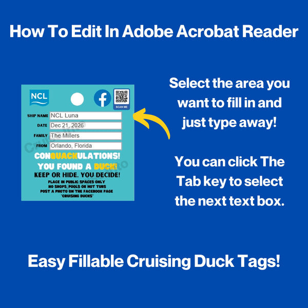 Norwegian Cruising Duck Tags Printable Digital Download – Cruise Into