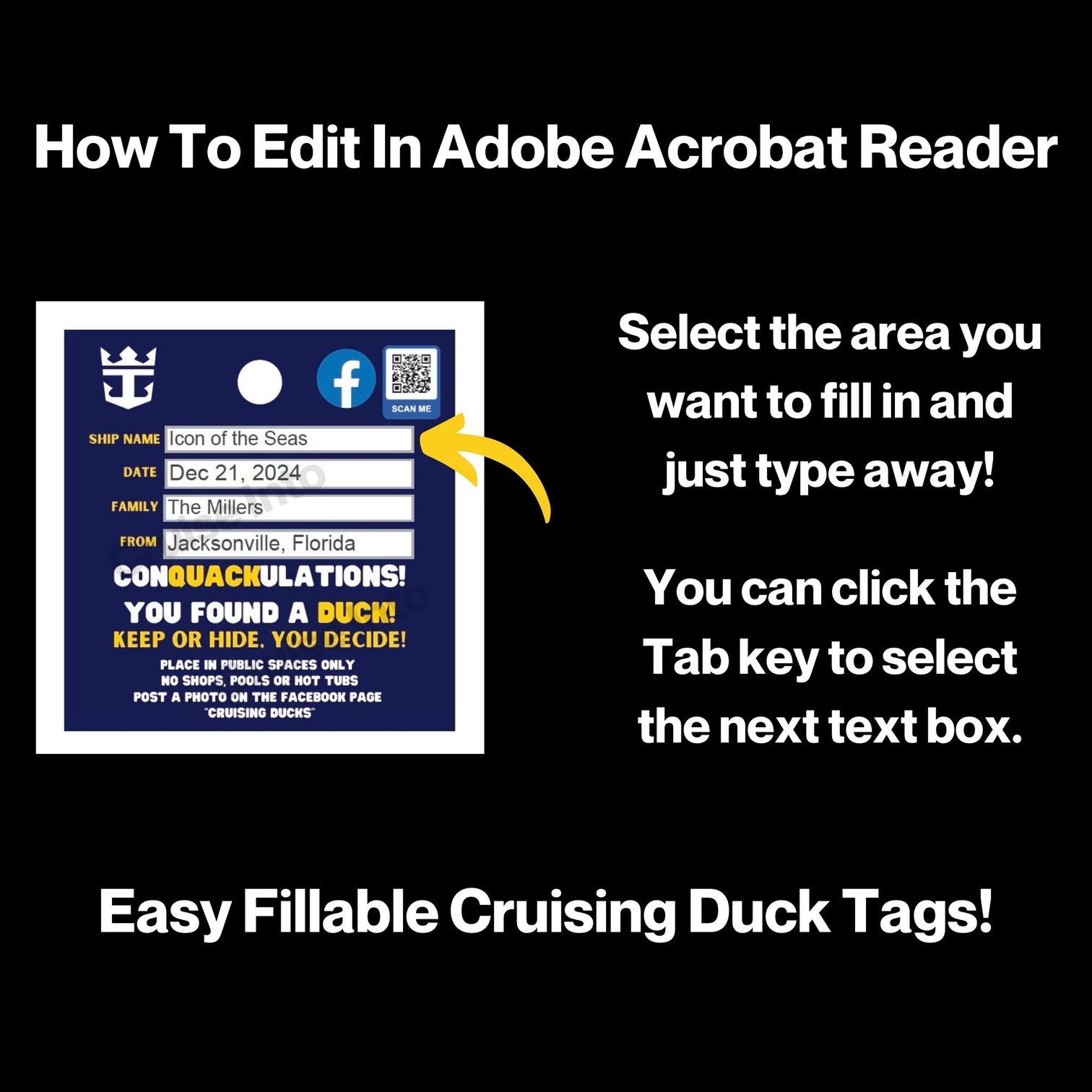 Royal Caribbean Cruising Duck Tags Printable Digital Download – Cruise Into